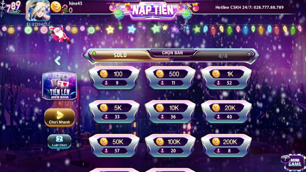 Hướng dẫn chơi nohu tien len mien nam 789club